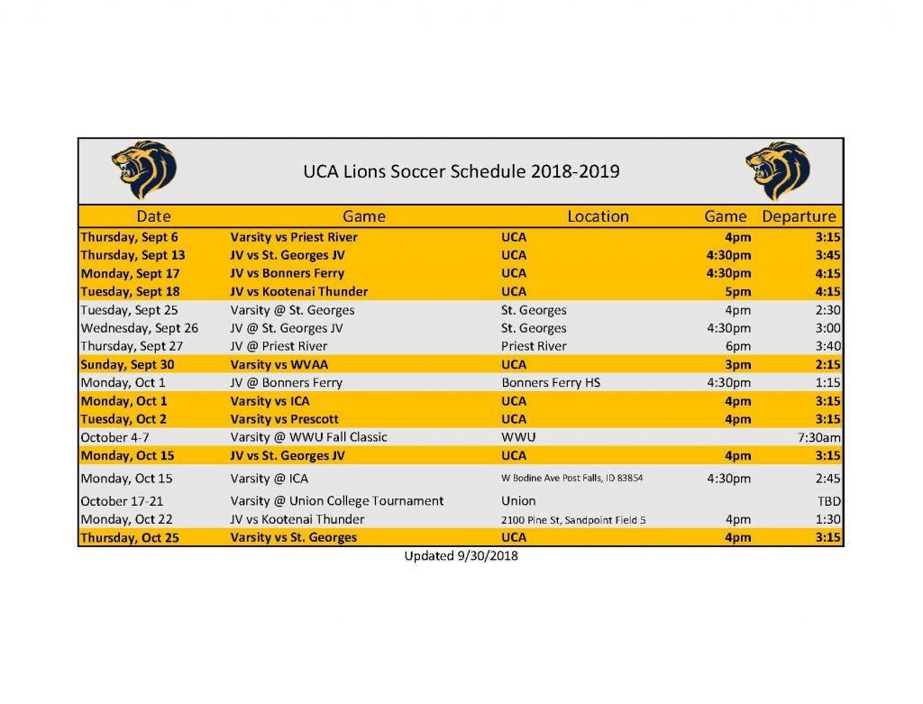 Soccer – Upper Columbia Academy